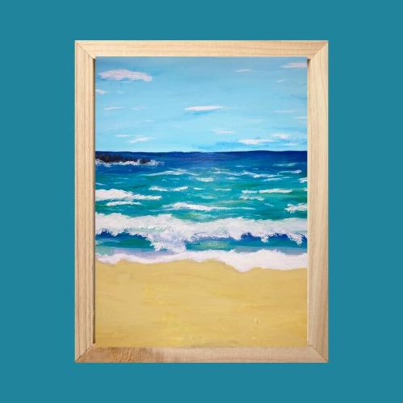 Ocean Waves Handpainting Digitally Print Aquarium Decor Cubicle Decor ...