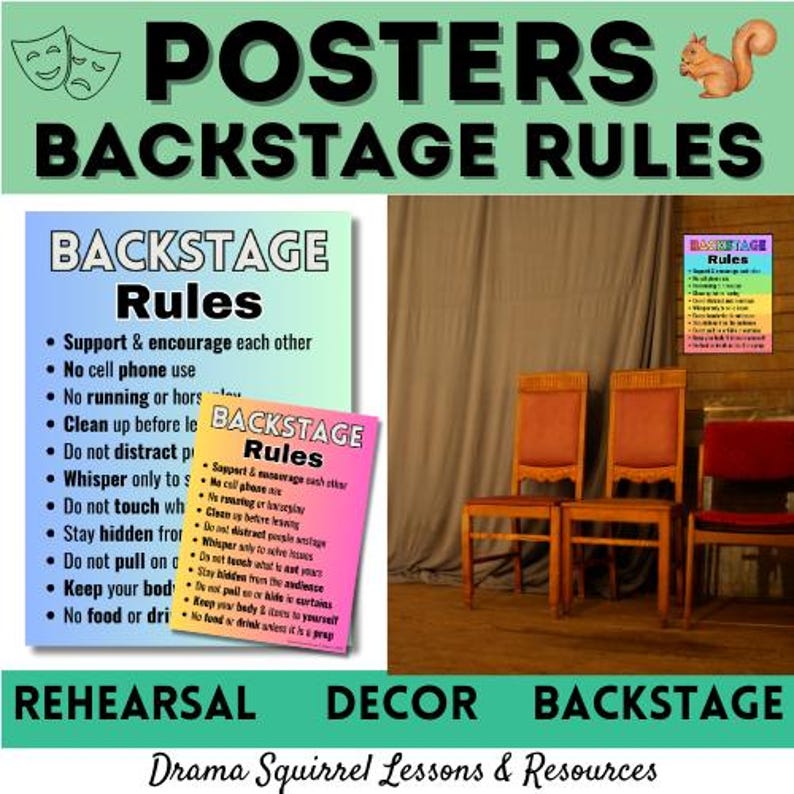 Backstage Rules Poster Theatre Teaching Classroom Theatre Classroom ...