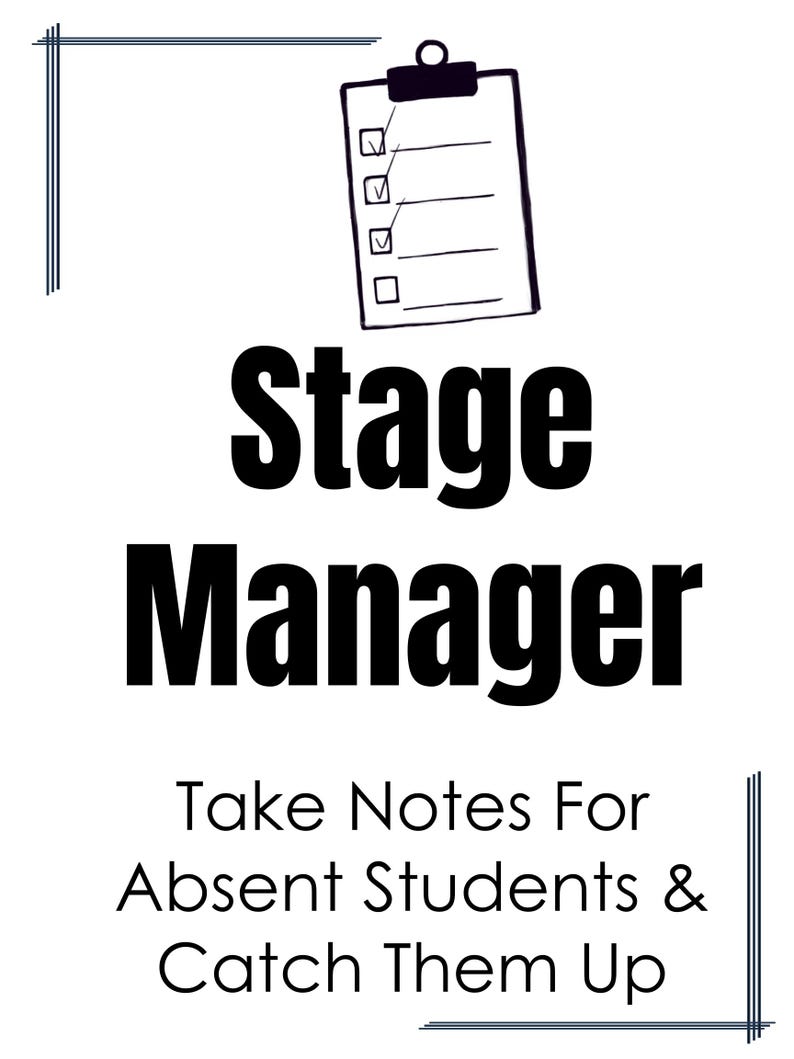 Classroom Decorative Posters -theatre Classroom Jobs- Digitally ...