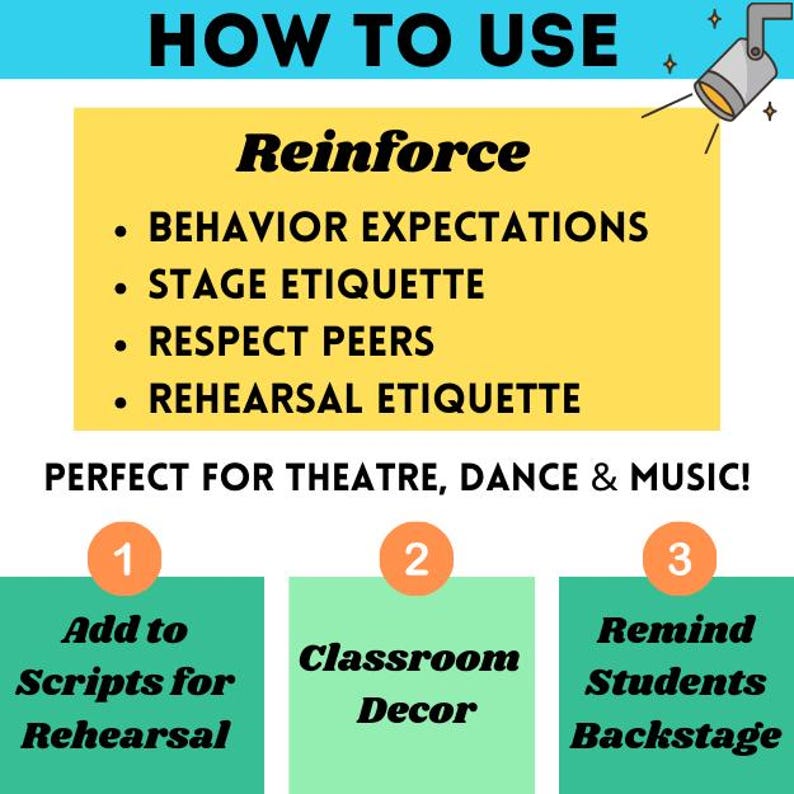 Backstage Rules Poster - Theatre Classroom Poster, Drama Anchor Chart ...