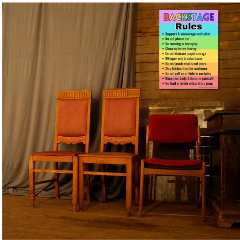 Backstage Rules Poster - Theatre Classroom Poster, Drama Anchor Chart ...