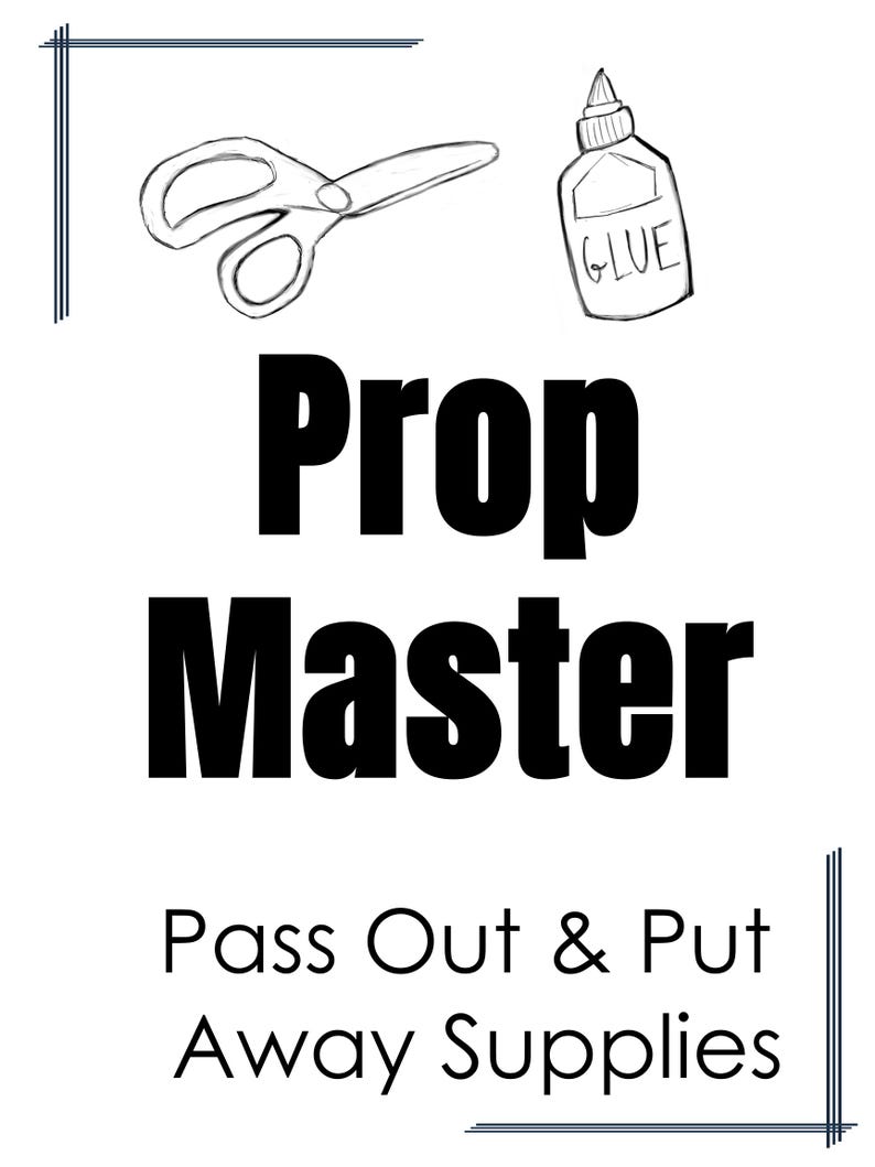 Theatre Classroom Jobs Posters - Back to School Classroom Organization ...