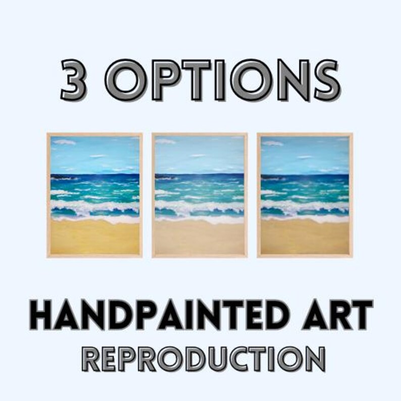 Ocean Waves Handpainting Digitally Print Aquarium Decor Cubicle Decor ...