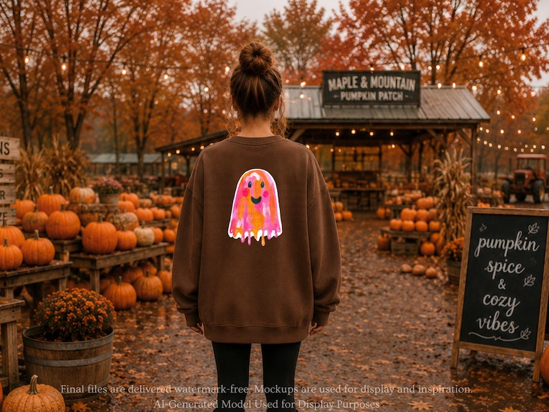 Preppy Ghost PNG Clipart, Cute Halloween Ghost Graphic, Trendy ...