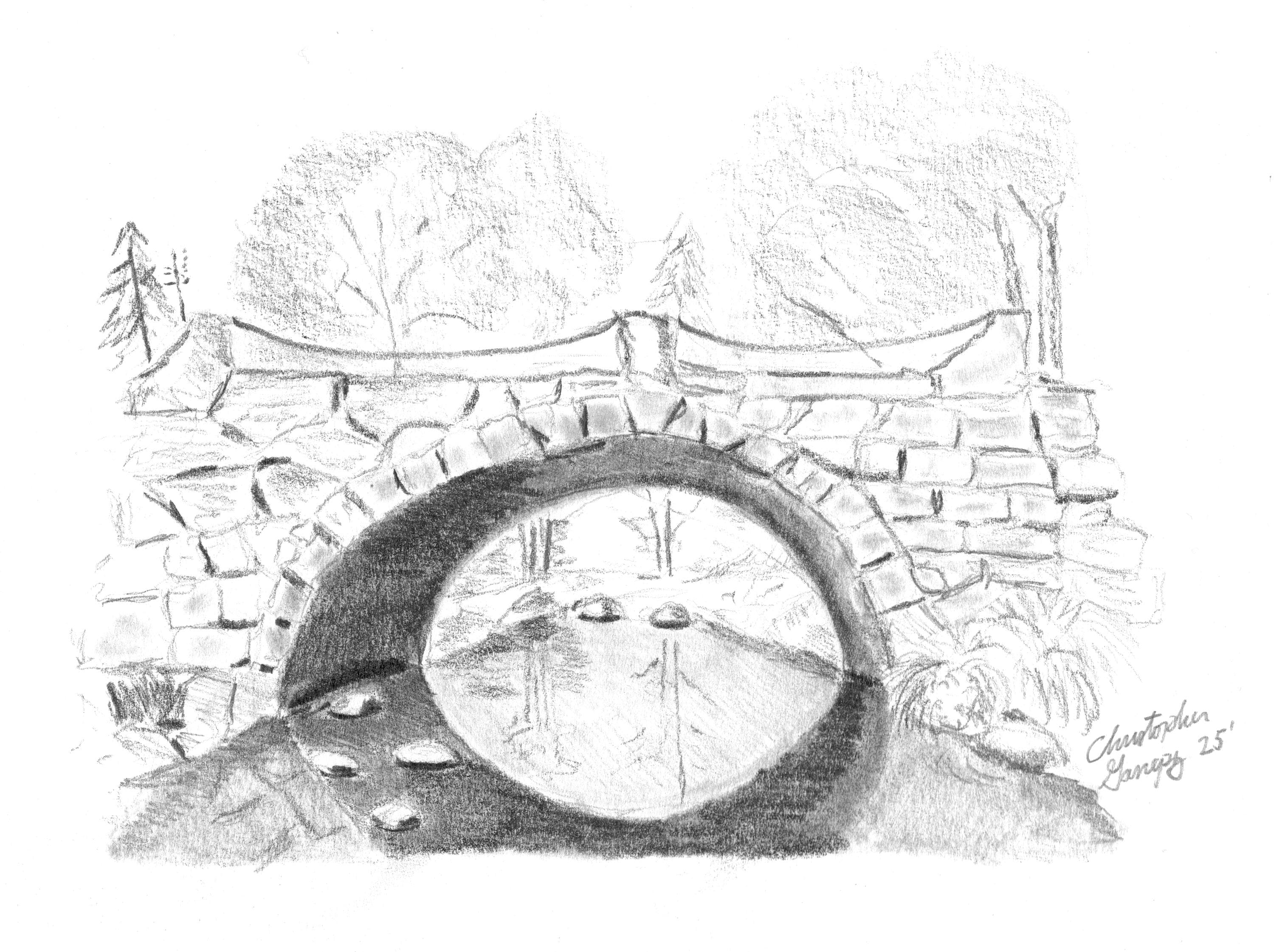 Stone Arch Bridge (pencil Sketch) - Etsy