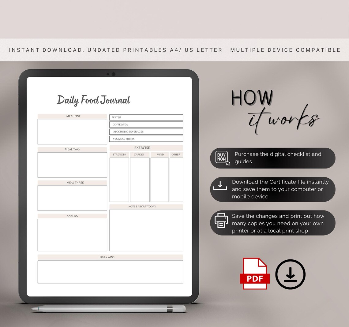 Calorie Deficit Journal | Printable Weight Loss Tracker | Calorie ...