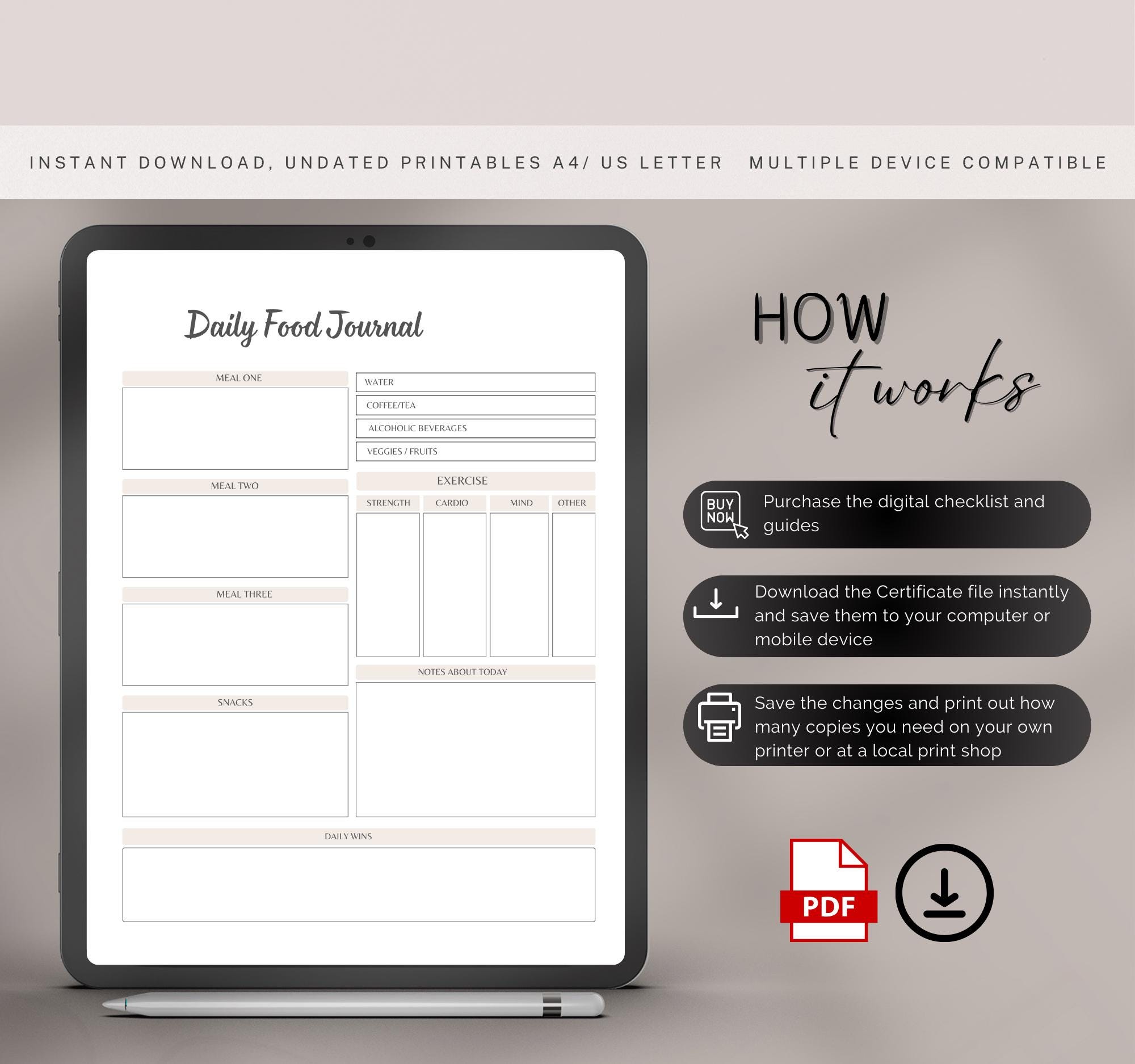 Calorie Deficit Journal | Printable Weight Loss Tracker | Calorie ...