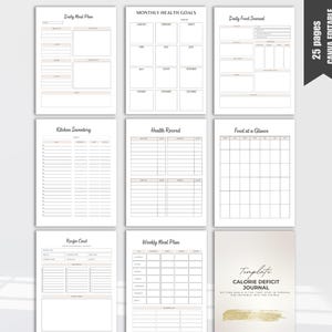 Calorie Deficit Journal | Printable Weight Loss Tracker | Calorie ...