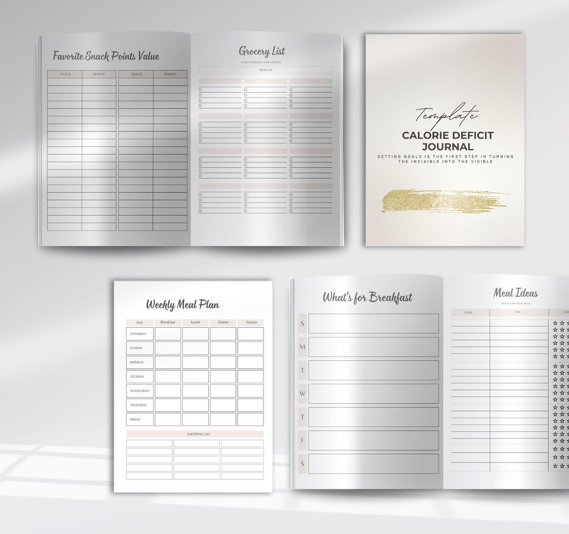 Calorie Deficit Journal | Printable Weight Loss Tracker | Calorie ...