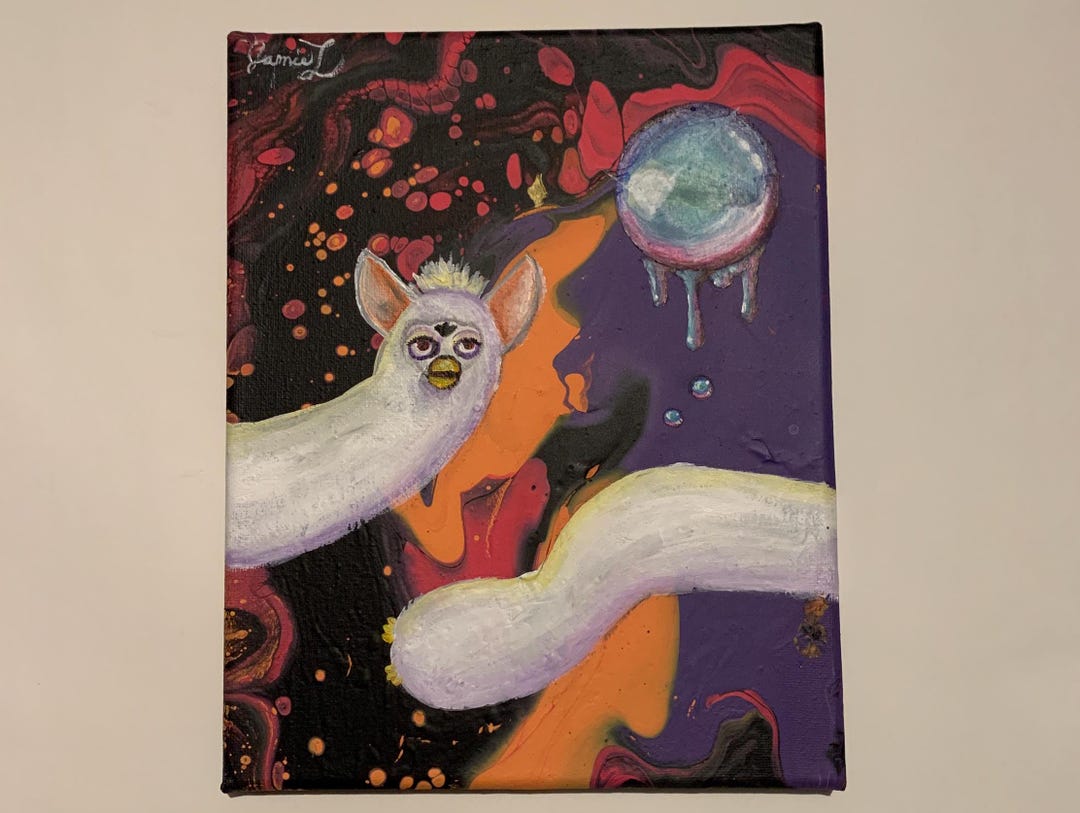 Long Furby Orb Guardian - Acrylic on Canvas - Etsy