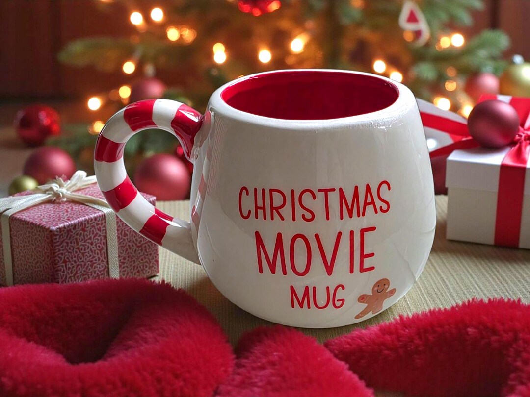 Christmas Movie Mug, Candy Cane Handle, Hot Cocoa Cup - Etsy