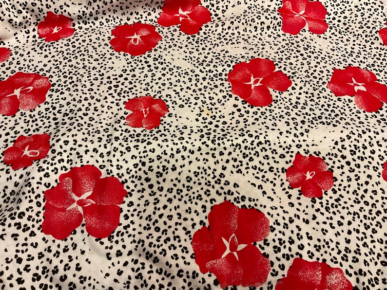 Vintage 80’s Cotton Knit Animal & Floral Print 3+ Yds. X 60” - Etsy