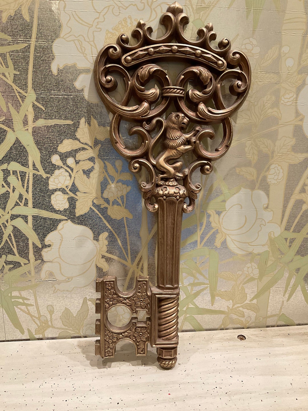 Vintage 60s Gold Key Plaque Wall Art Syroco - Etsy