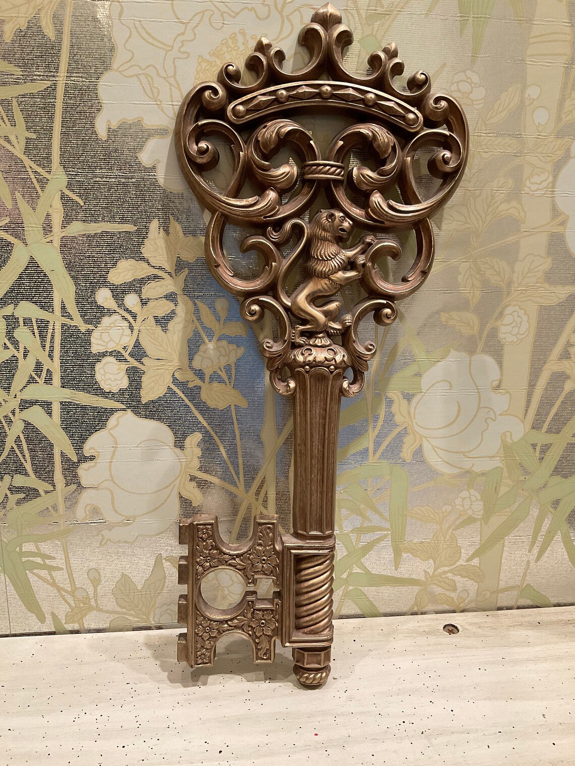 Vintage 60s Gold Key Plaque Wall Art Syroco - Etsy