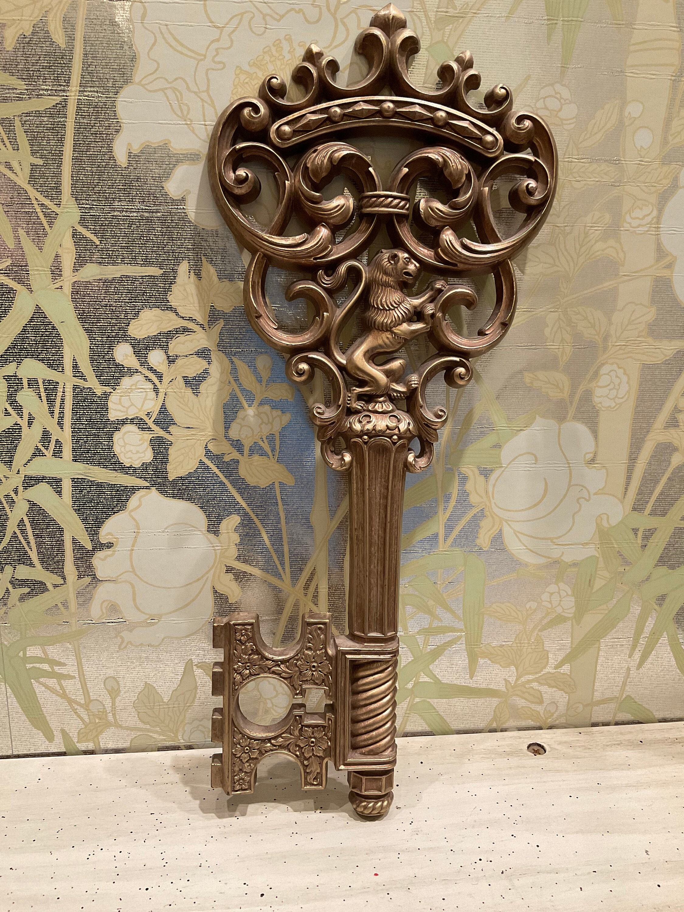 Vintage 60s Gold Key Plaque Wall Art Syroco - Etsy