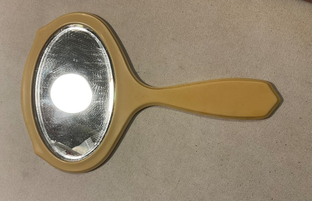 Antique 20’s Celluloid Beveled Hand Mirror With Cat Ears - Etsy