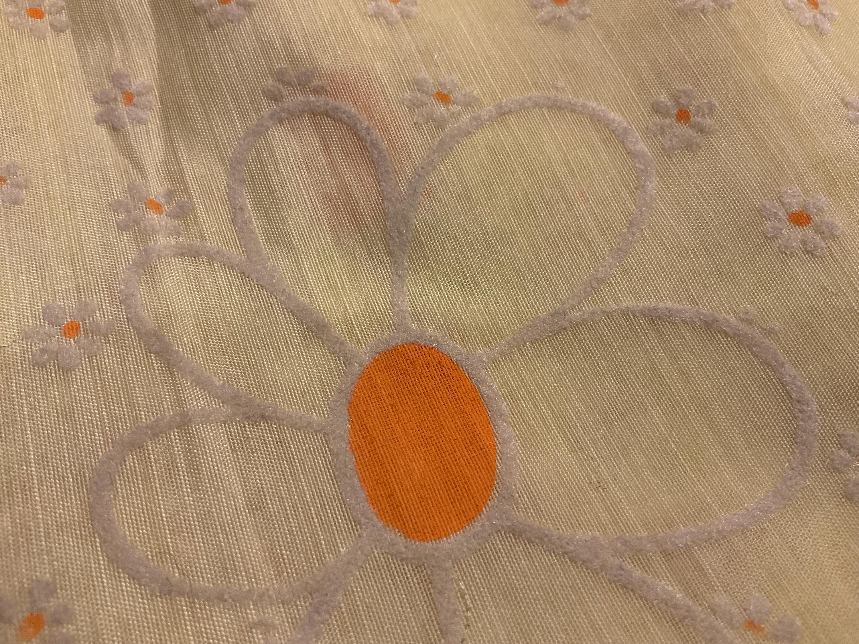 Vintage 60’s/70’s Yellow Daisy Print Flocked Organdy 2.5 Yds. - Etsy
