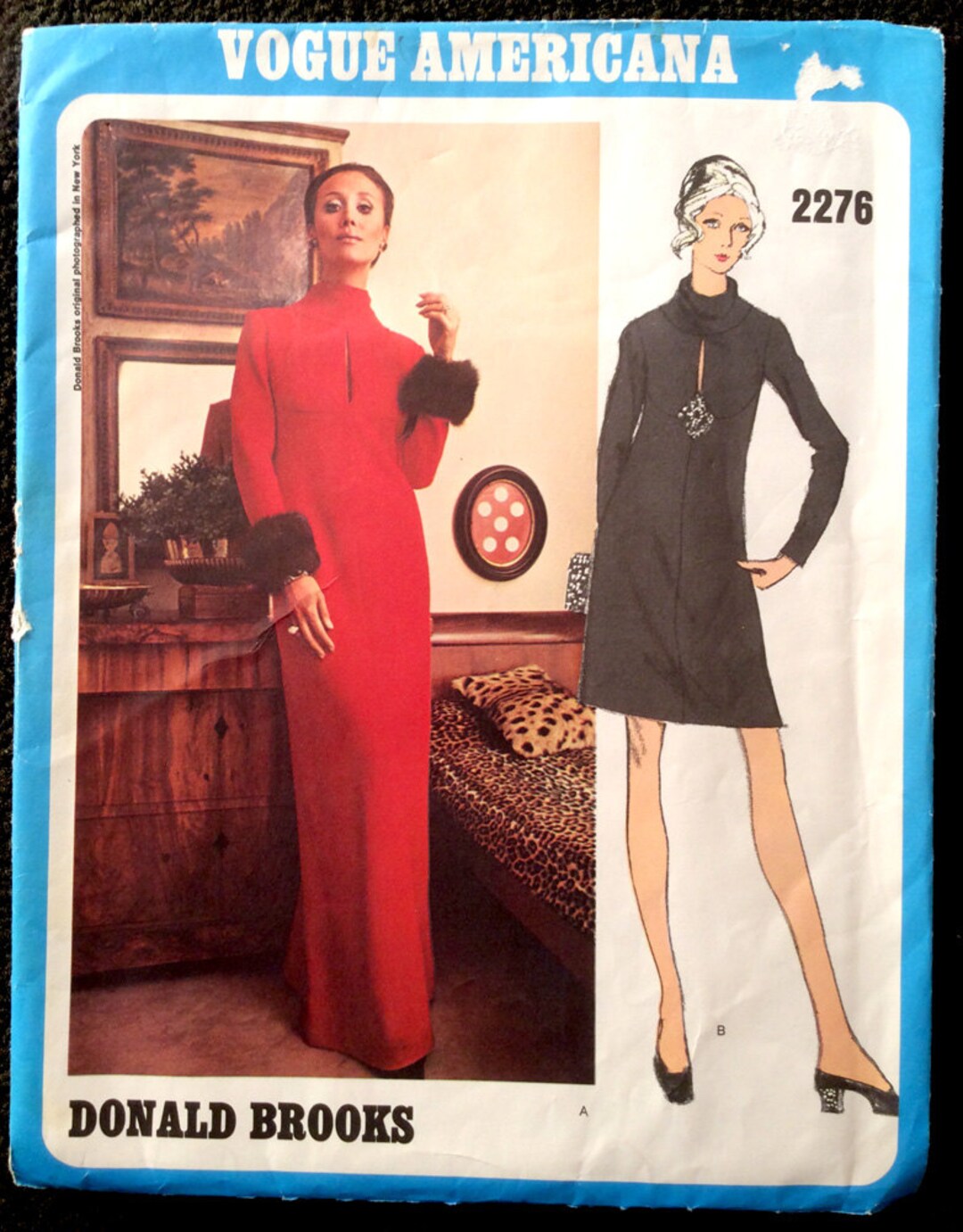 Vintage 1970 Donald Brooks Dress or Gown Vogue 2276 Size 14 B36 - Etsy