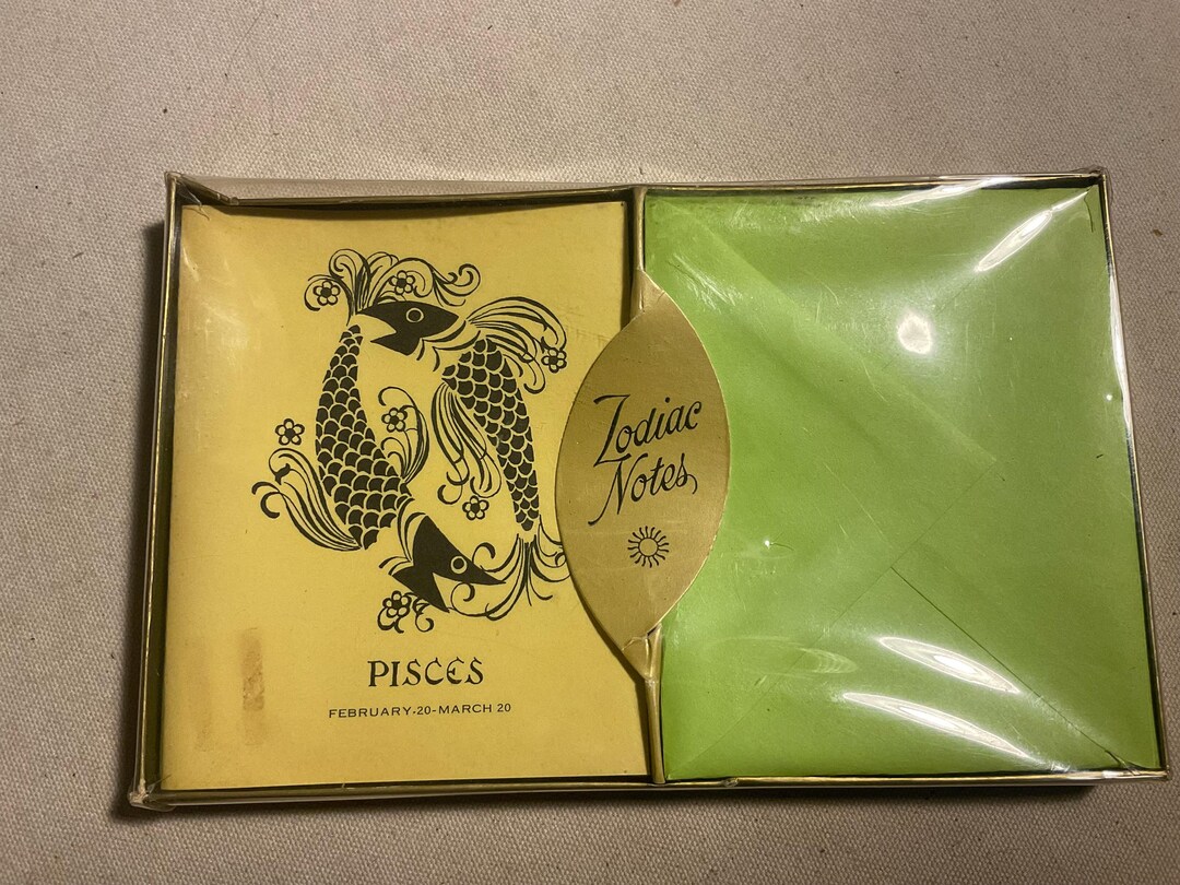 Vintage 60’s Zodiac Notes Pisces Note Cards W/envelopes 12 - Etsy