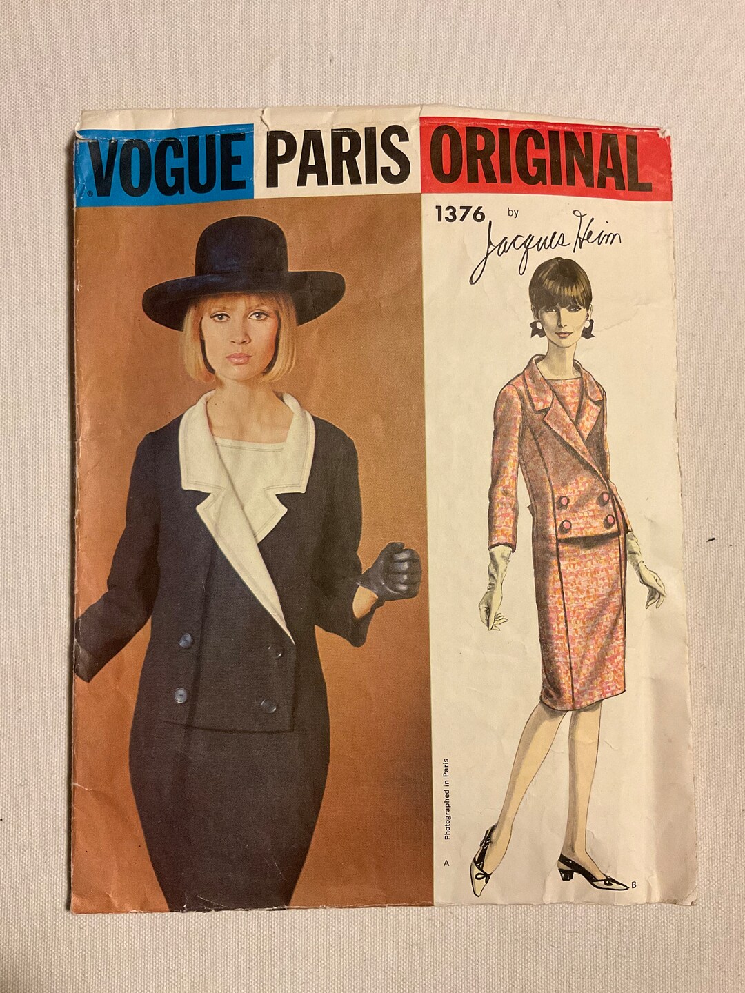 Vogue Paris Original 1376 60’s Dress Pattern Mod Jacques Heim B38 - Etsy