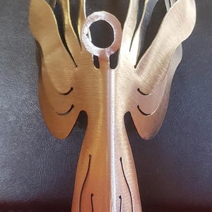 Reclaimed Metal Angel Sculpture – Handmade Wall Art – Rustic Spiritual ...