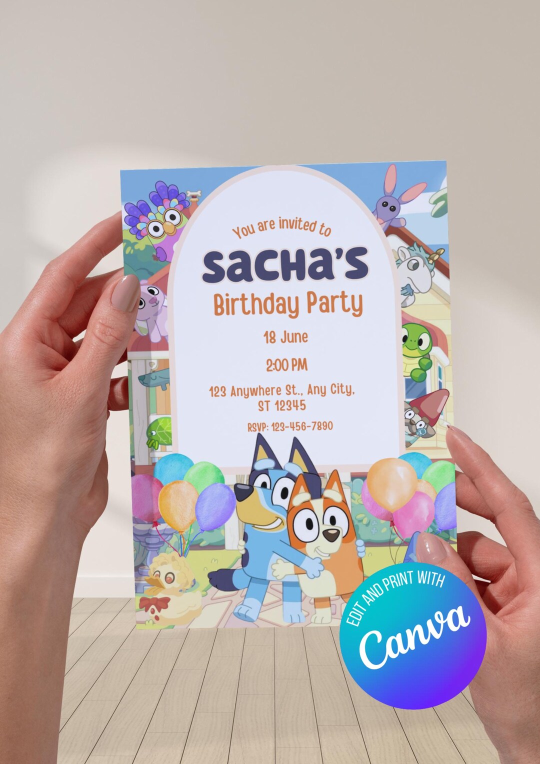 Blue Bingo Birthday Invitation (DIGITAL DOWNLOAD) - Etsy