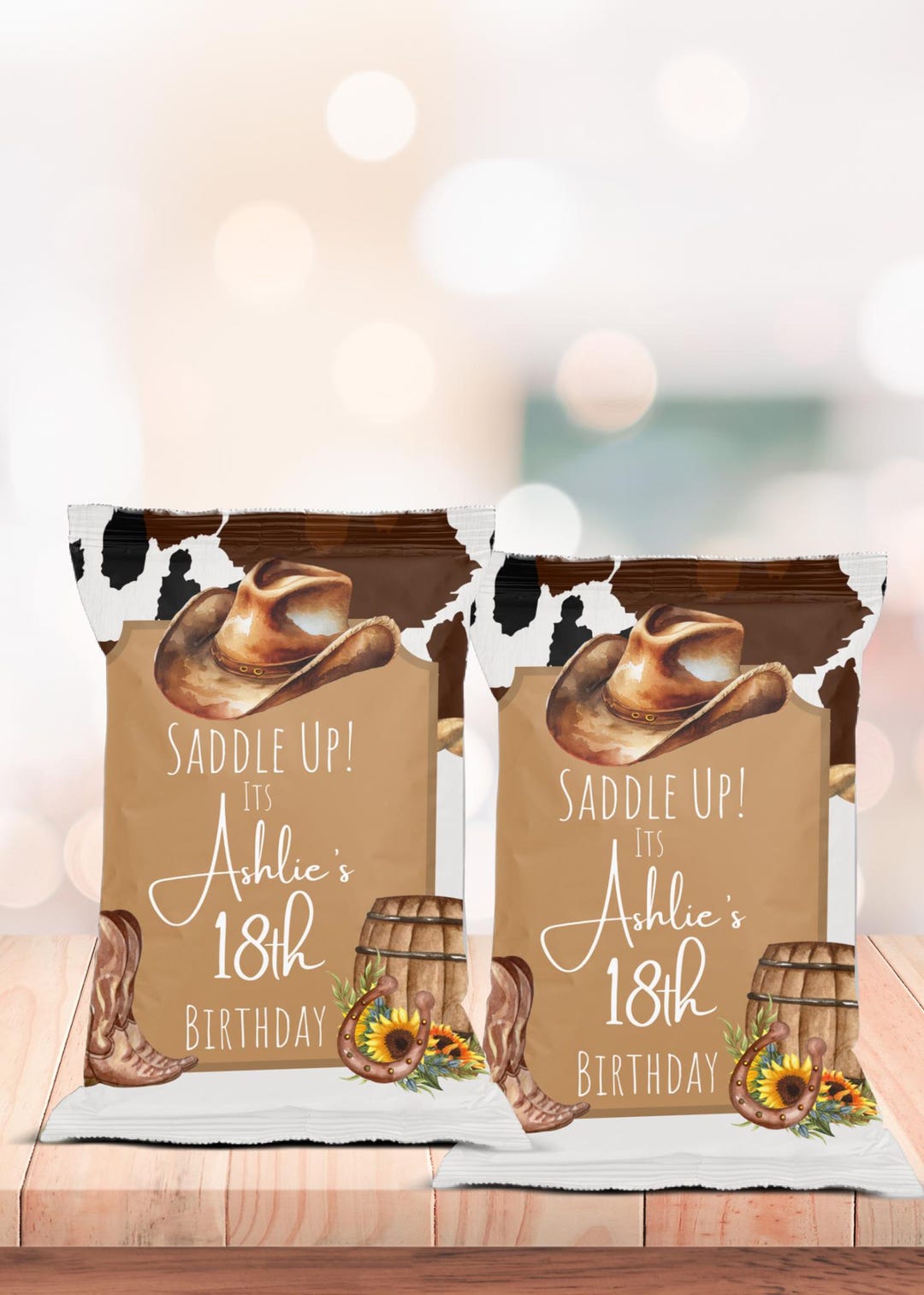 Country Western Chip Bag Template (DIGITAL DOWNLOAD) - Etsy