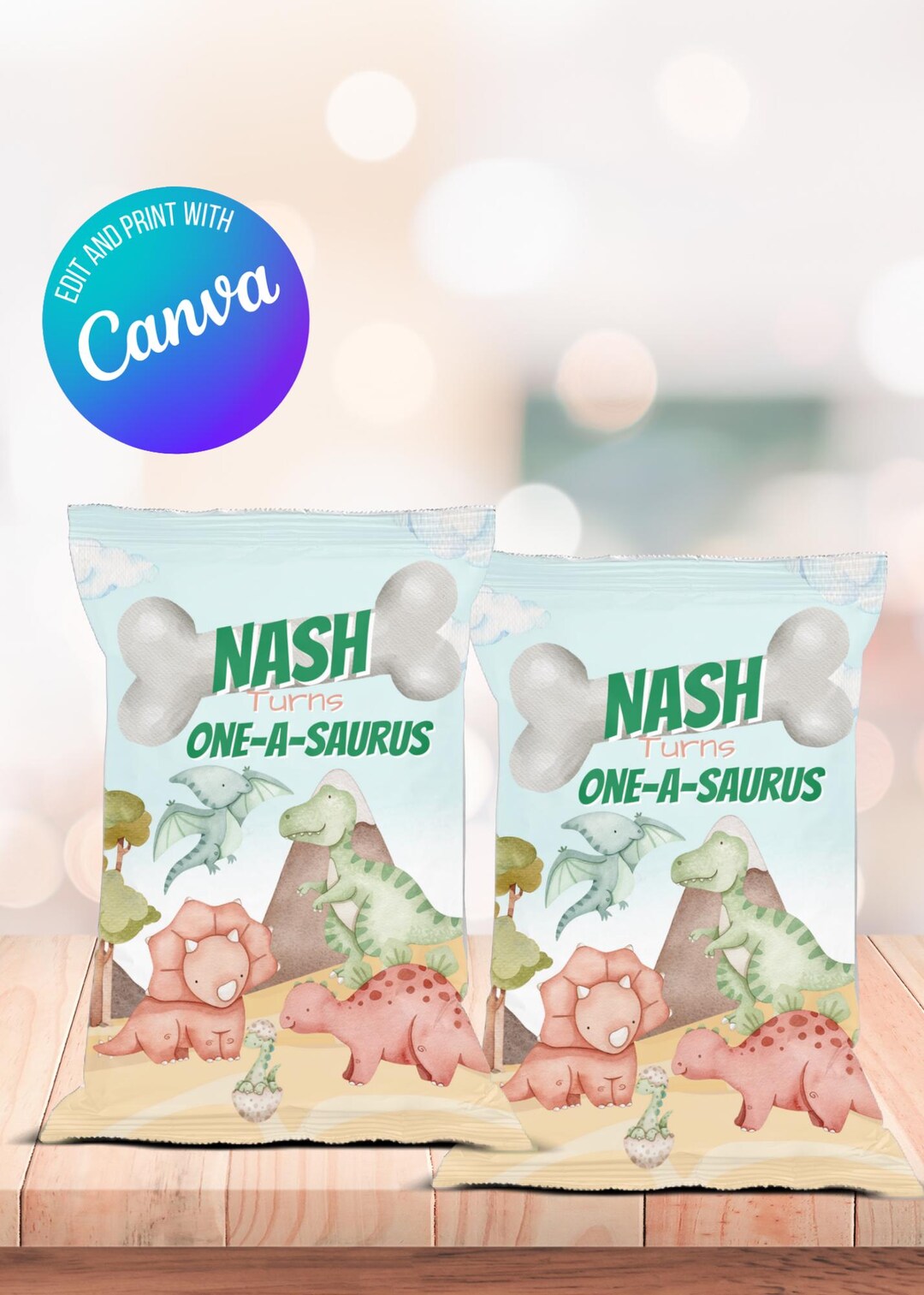 Dinosaur Chip Bag (DIGITAL DOWNLOAD) - Etsy