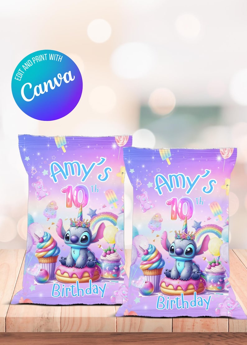 Stitch Chip Bag Personalized (digital Download) - Etsy