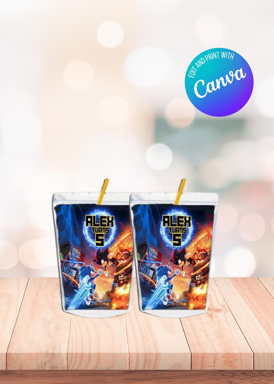 Sonic Party Capri Sun Favor (DIGITAL DOWNLOAD) - Etsy