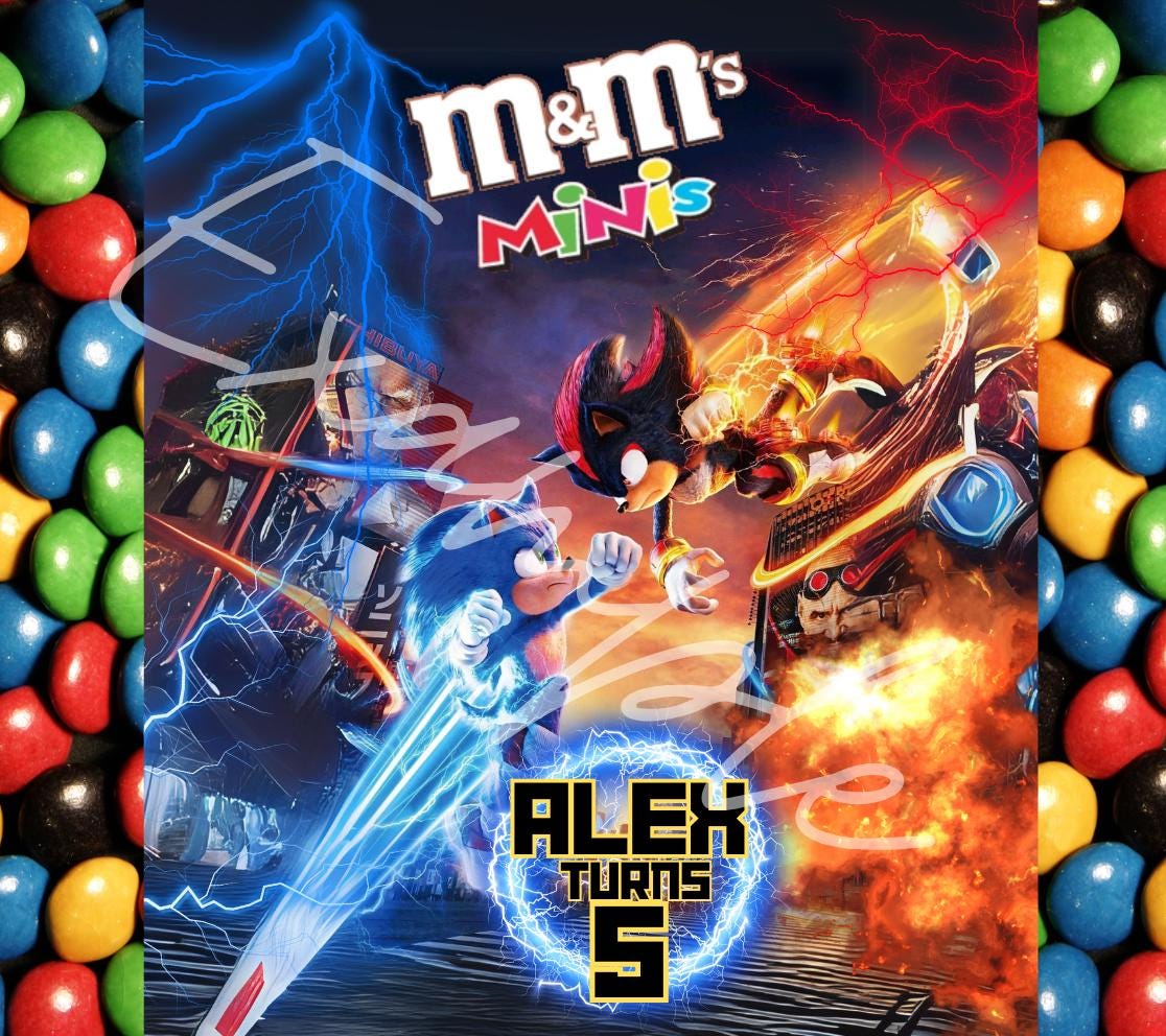 Sonic Party Mini M&M Label Template (DIGITAL DOWNLOAD) - Etsy