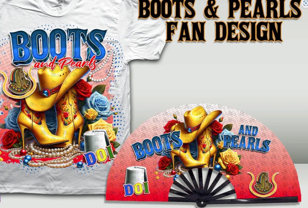 DOI Boots & Pearls Unisex T-shirt and Fan - Etsy