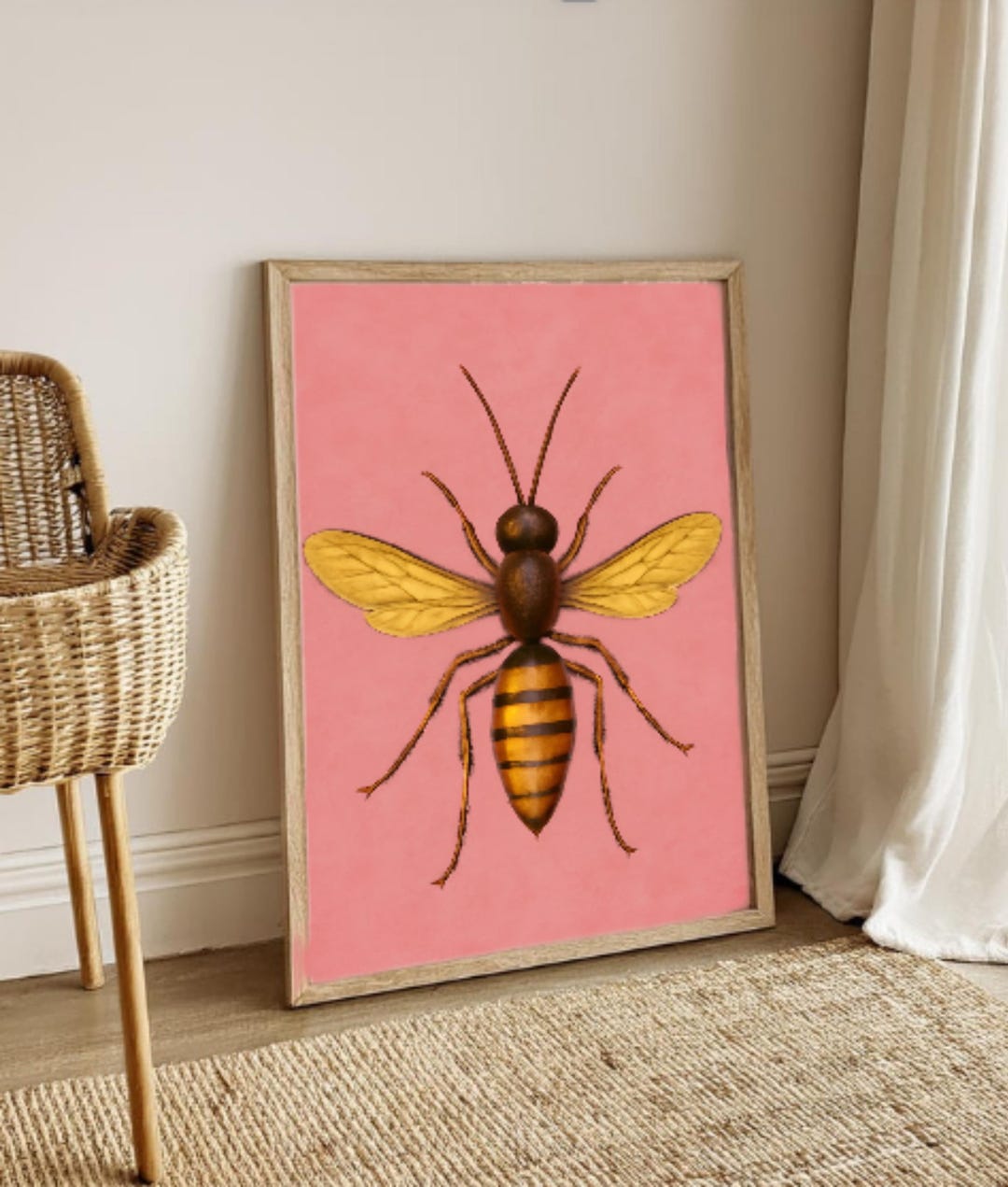 Retro Wasp Botanical Print | Vintage Scientific Illustration | Nature ...