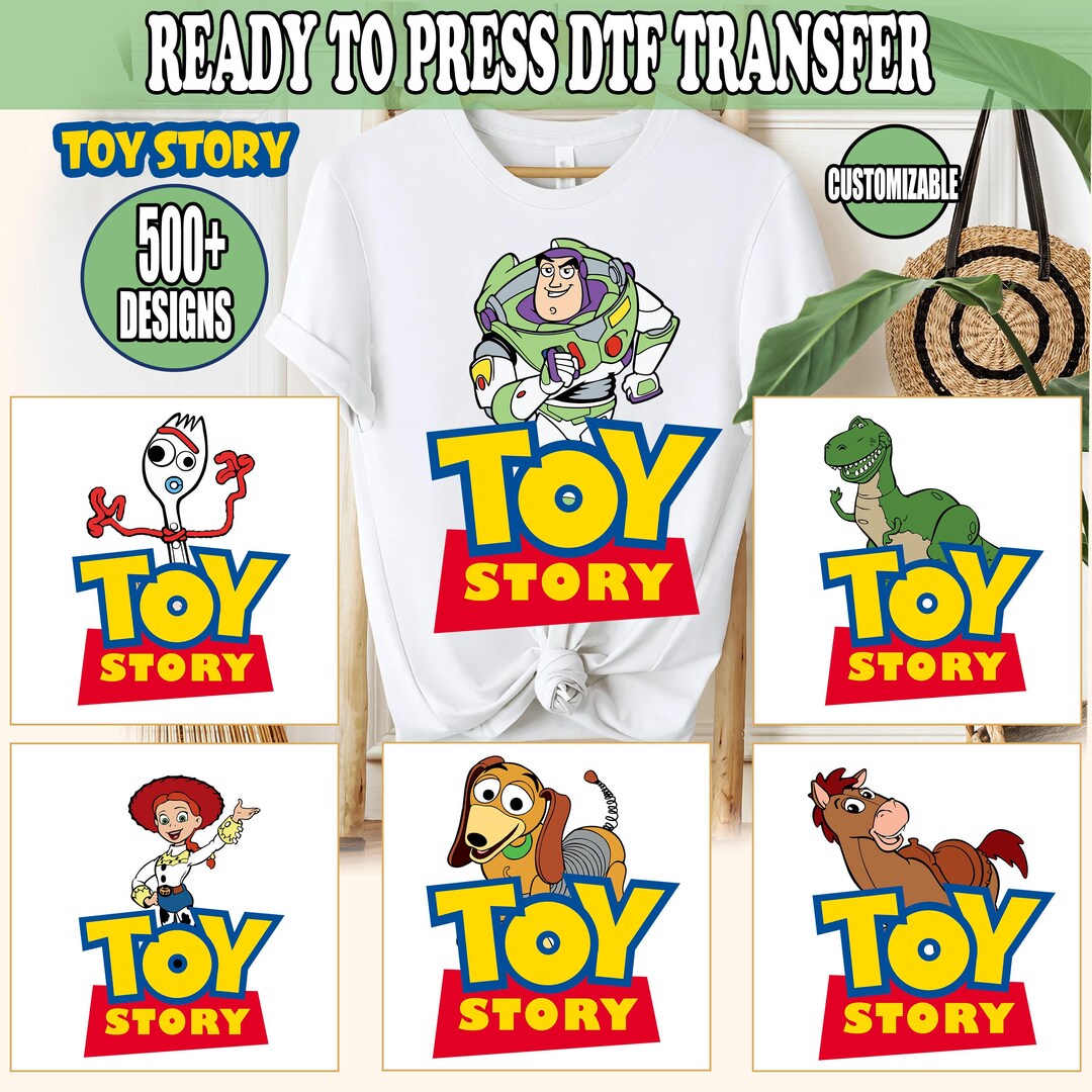 Toy Story DTF Transfer, Buzz Lightyear Transfer, Slinky Dog DTF, Forky ...