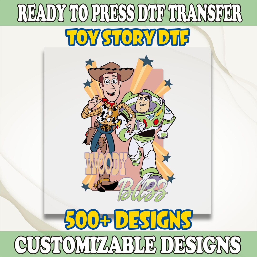 Sheriff Woody and Buzz Lightyear DTF Transfers, Custom Toy Story Heat ...
