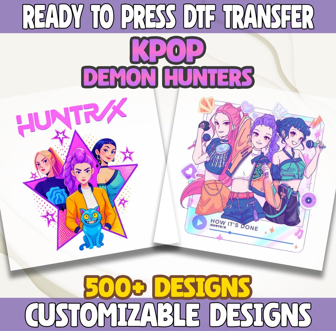 Kpop Demon Hunter DTF Transfer, Anime Style Heat Transfer, K-pop ...