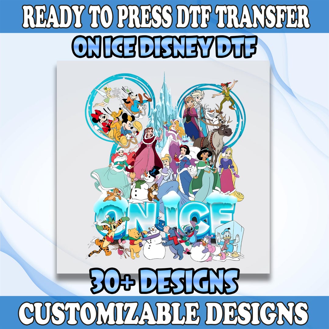 Disney on Ice DTF Transfer, Disney Characters Heat Transfer, Disney ...