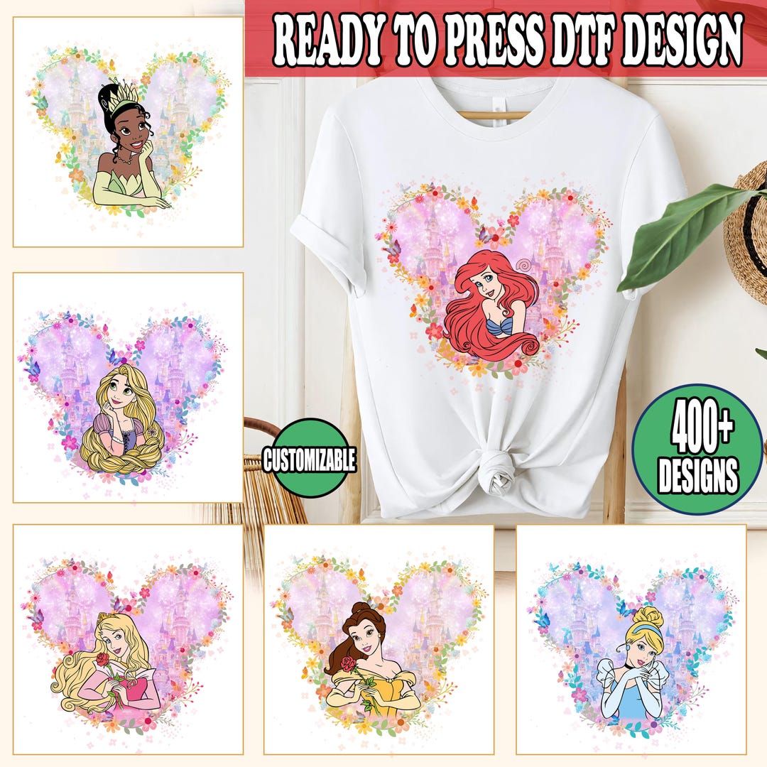 Disney Princess DTF Transfer, Princess Ready to Press, Birthday Girl ...