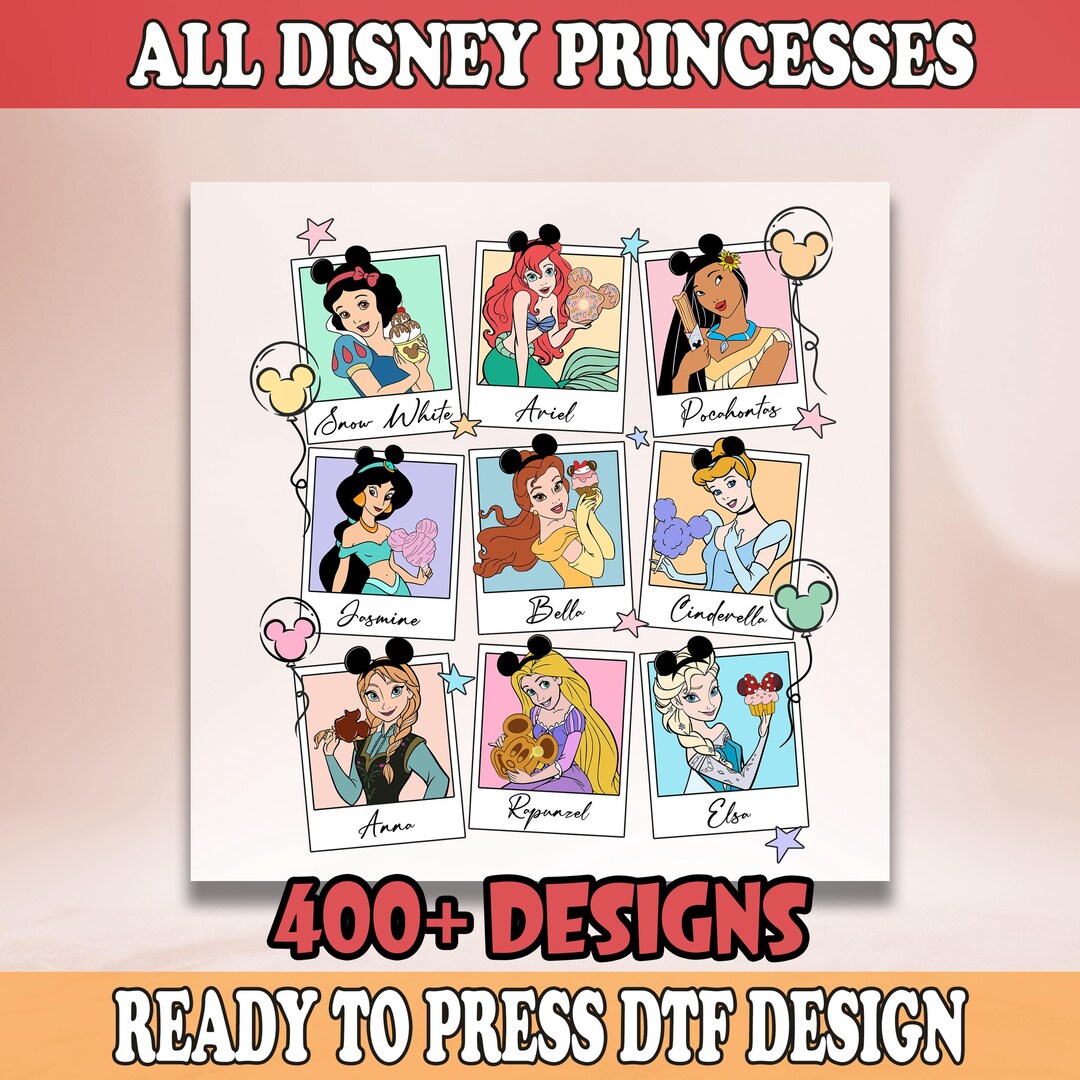 Disney Princess DTF Transfer, Disney Ready for Press, Disney Trip DTF ...