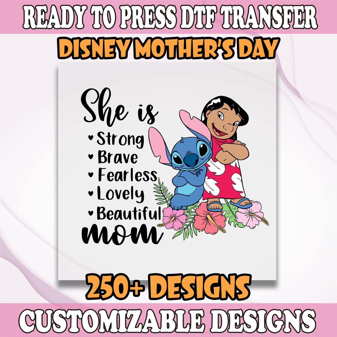 Disney Stitch Mom DTF Transfer, Stitch Mom DTF, Disney Mother's Day ...