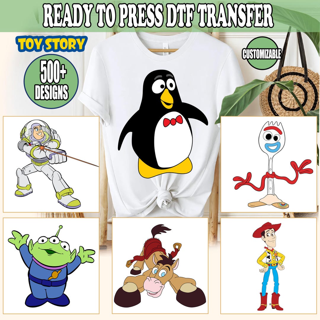 Toy Story Characters DTF Transfer, Disney Ready to Press, Woody Heat ...