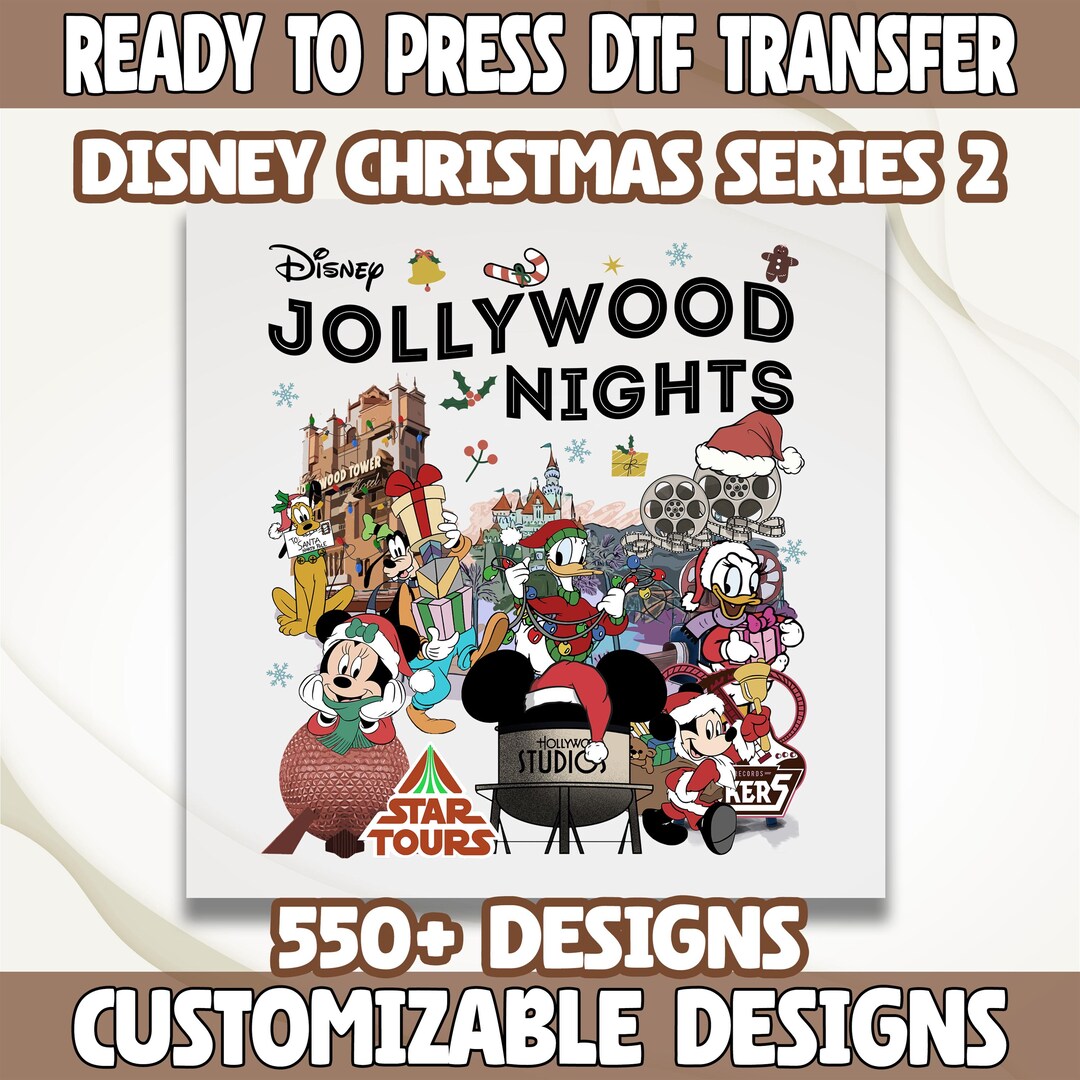 Disney Jollywood Nights DTF, Walt Disney World Christmas Dtf, Ready to ...
