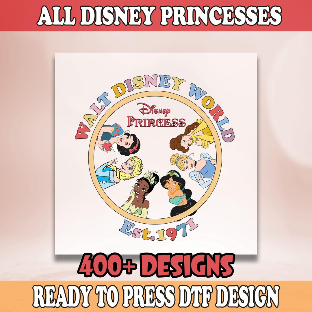 Disney Princess DTF Transfer, Disney Ready to Press, Magic Kingdom Heat ...