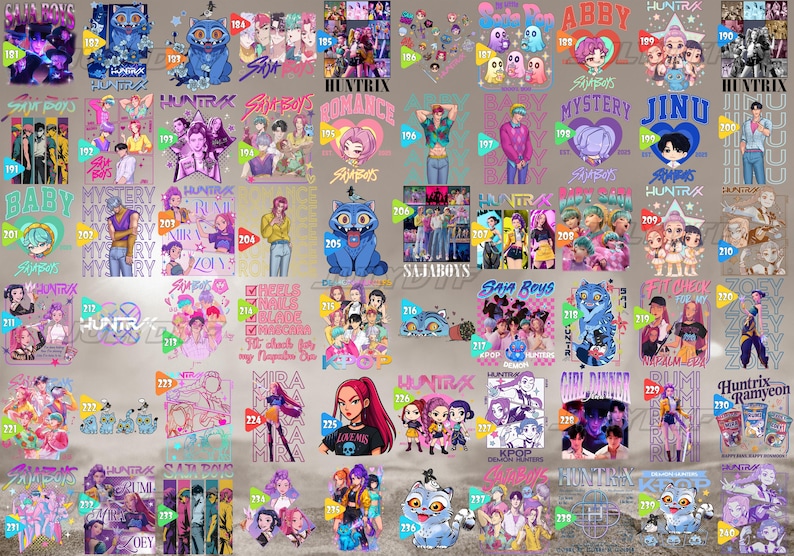 Kpop Demon Hunters DTF Transfer, SAJA Boys Print Transfers, Cute Anime ...