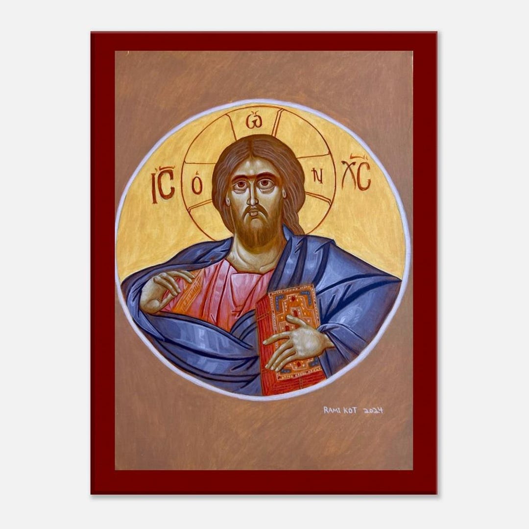 Icon of Christ Pantocrator - Byzantine Orthodox Art - Canvas Print - Etsy