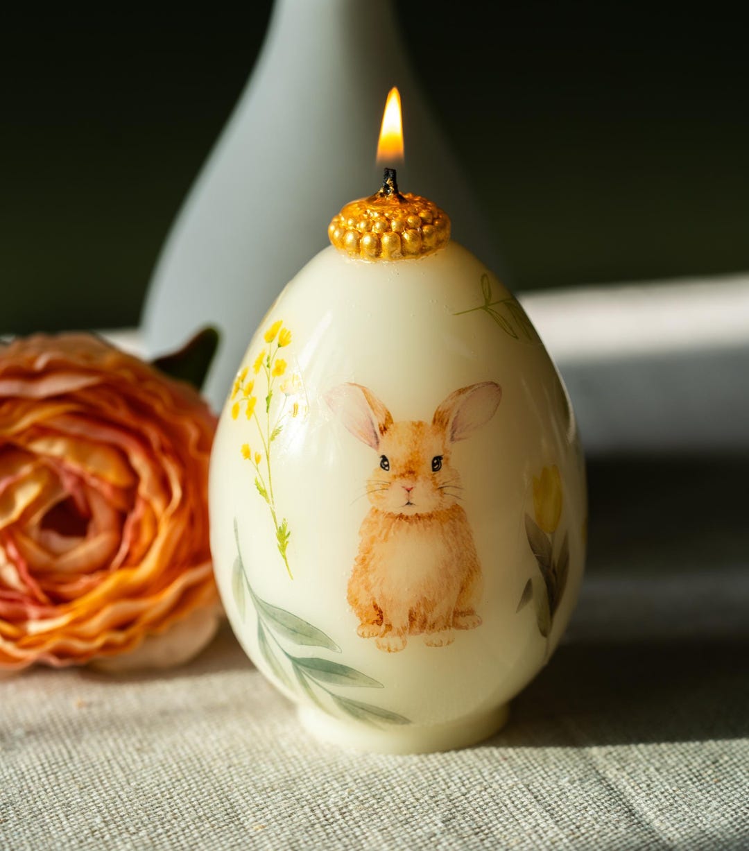 Vintage Easter Bunny Candle - Unique Spring Decor Gift | Easter Candle ...