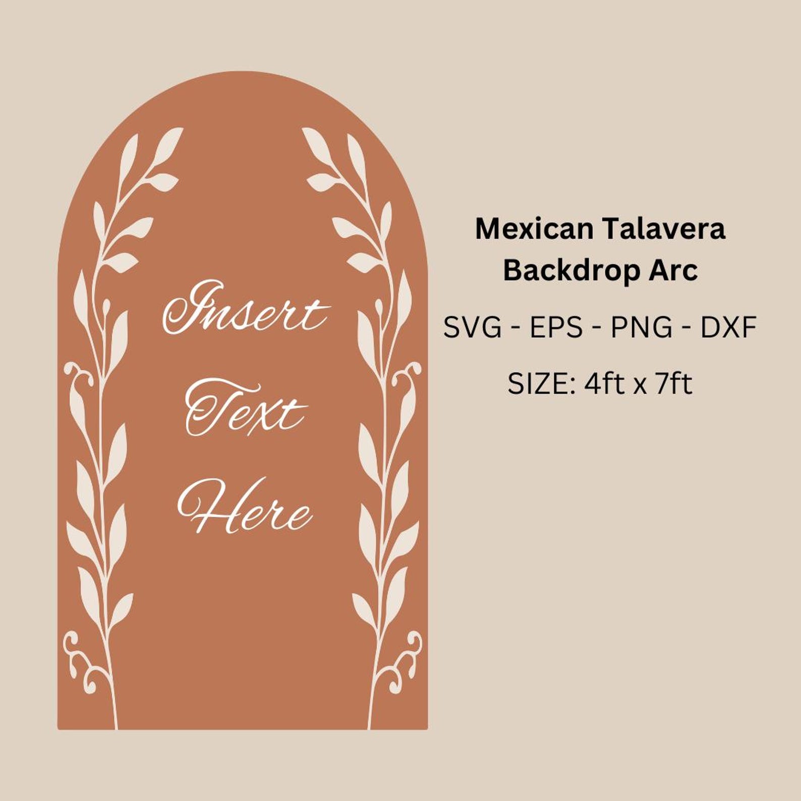 Mexican Talavera Backdrop Arc SVG EPS PNG Dxf , Backdrop Size 4ft X 7ft ...