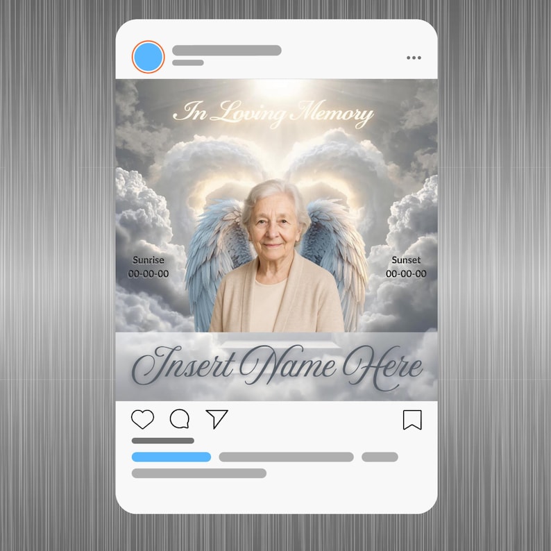 Angel Wings Memorial Poster | Celebration of Life Canva Template ...