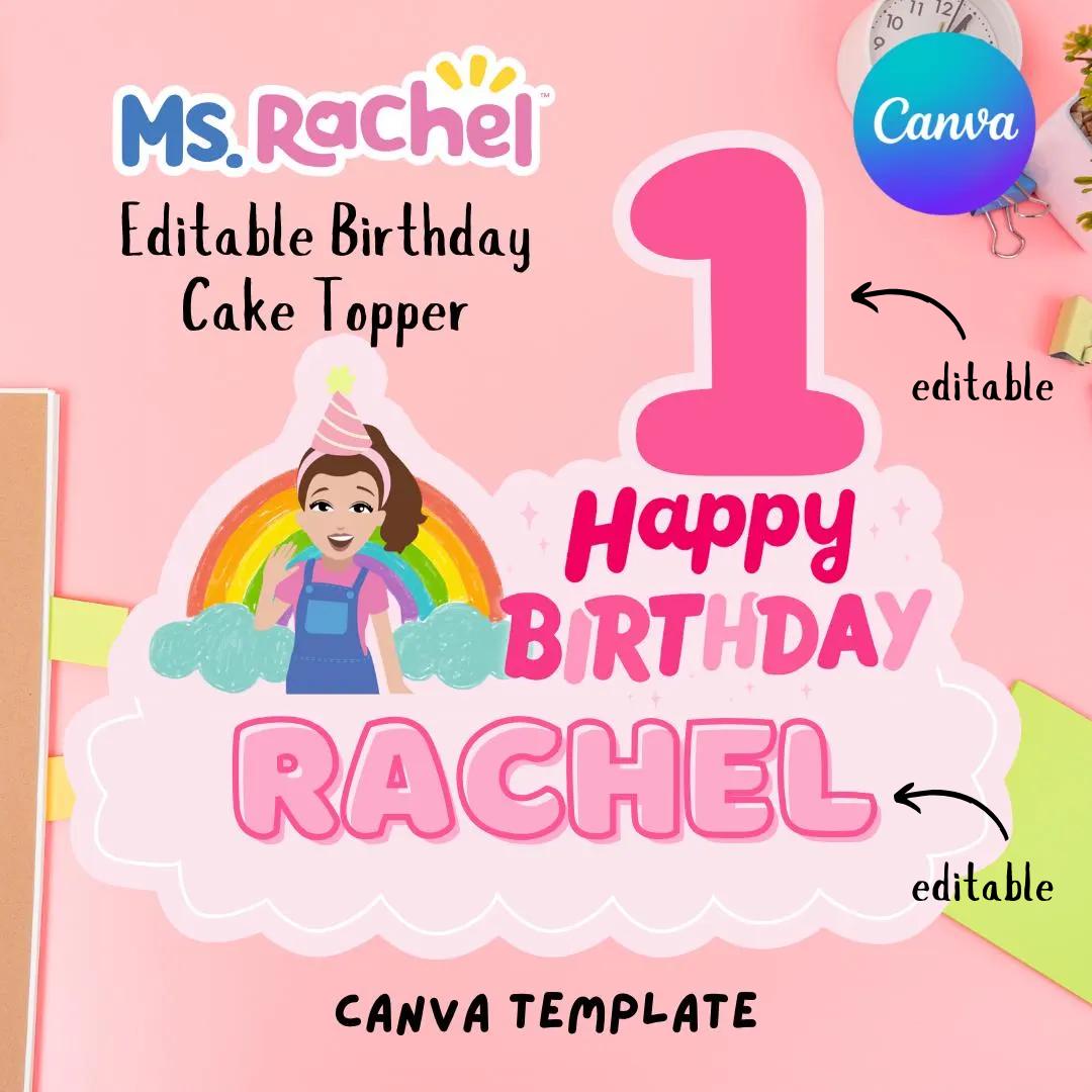 Miss Rachel Birthday Bundle: Editable Party Kit (canva Template) - Etsy