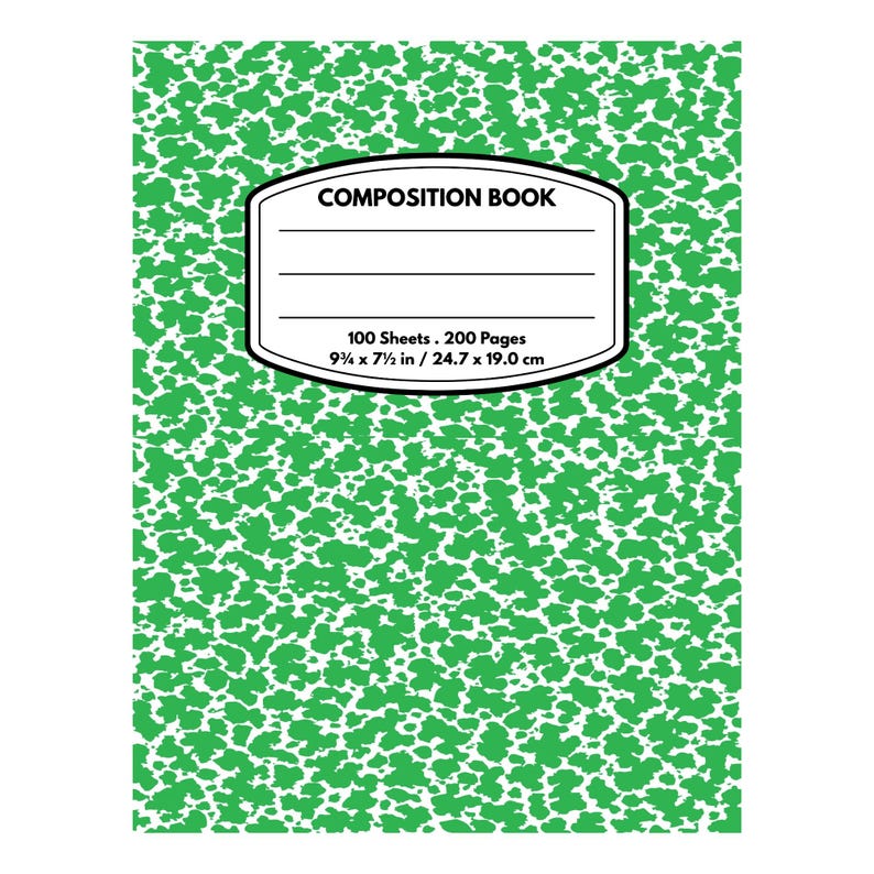 Composition Book Label & Cover SVG Bundle: 5 Designs, 13 Colors - Etsy